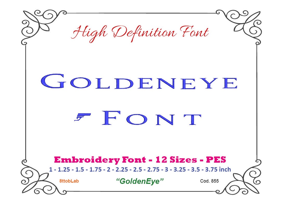 Goldeneye 007 Embroidery Font - Etsy