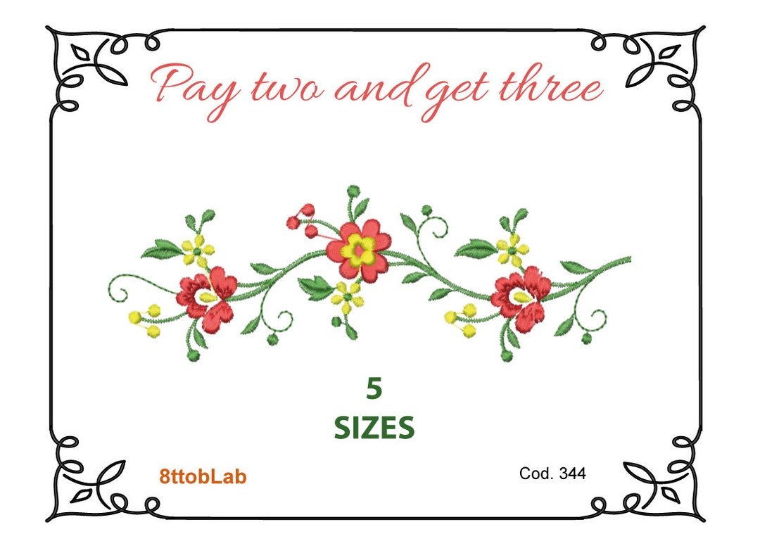 Flower Embroidery Pattern - Etsy