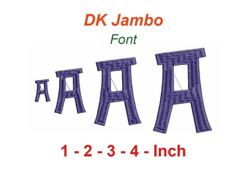 Dk Jambo Embroidery Font 12 Size Pes - Etsy