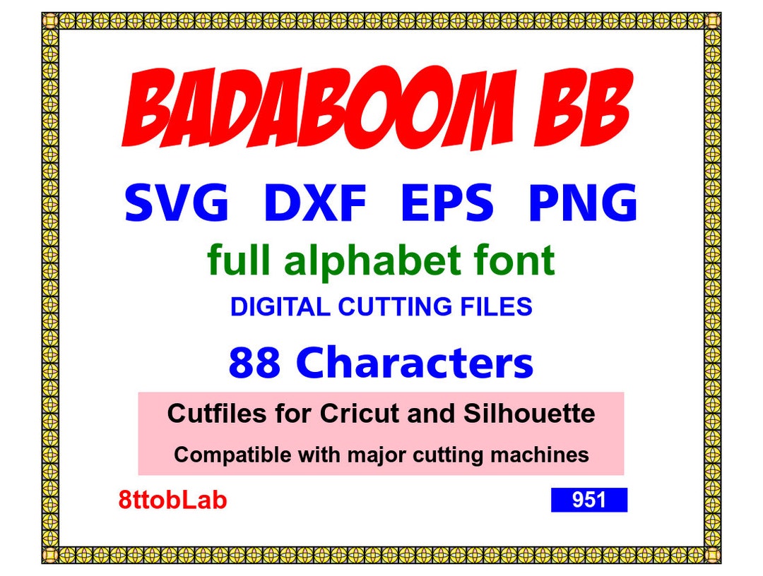 Badaboom Svg Font Files Eps Png Dxf - Etsy