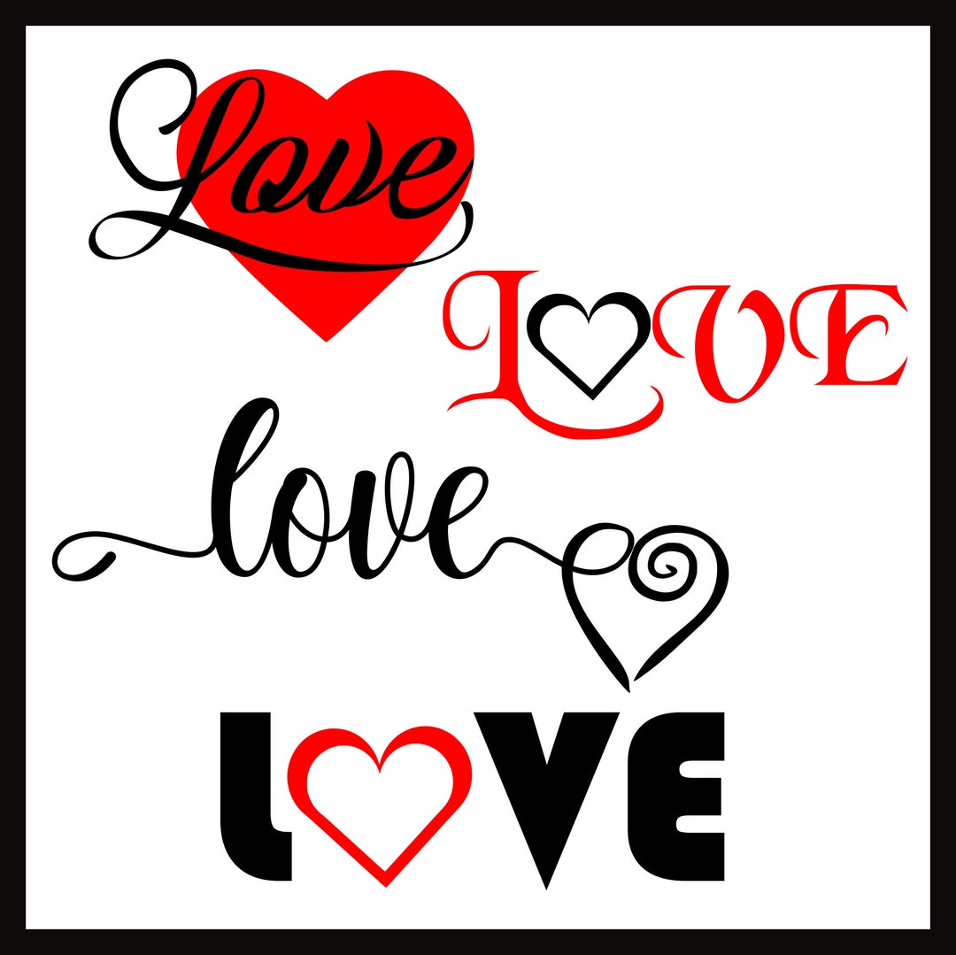 4-designs, SVG - Love and Hearts - SVG for DIY T-shirts, Signs, Etc ...