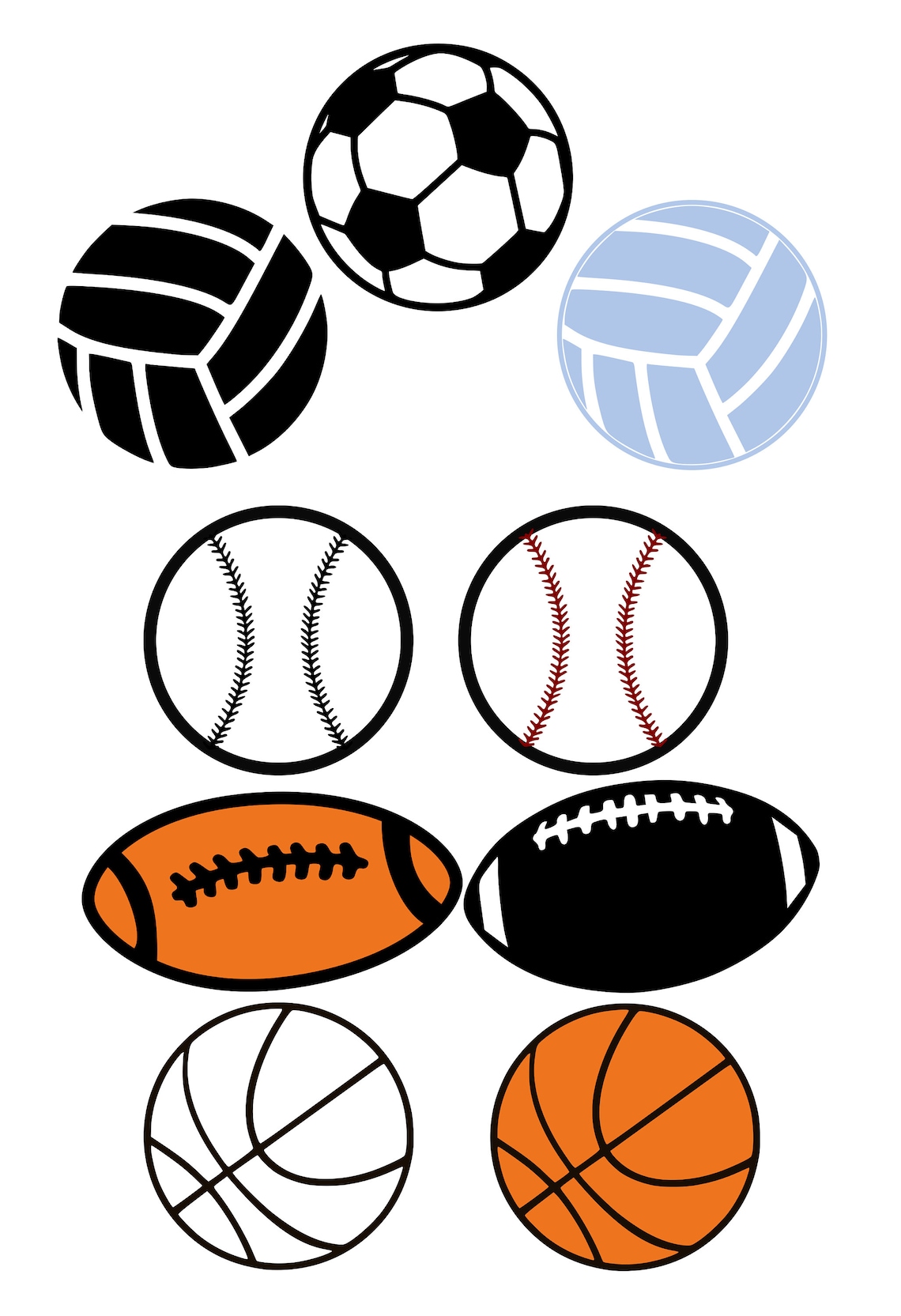 SVG Sports Balls Instant Download SVG. Customize to Fit - Etsy