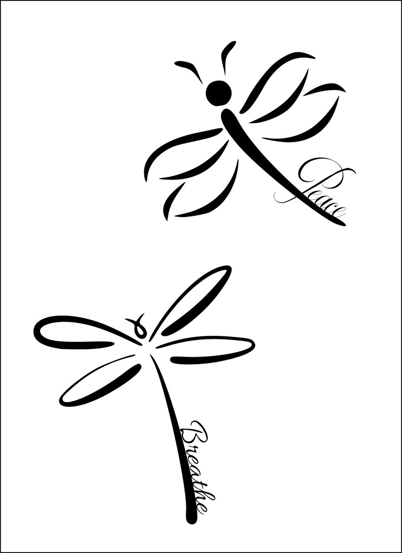 SVG File - Set of 6 - Dragonfly Designs W/inspirational Words - SVG for ...