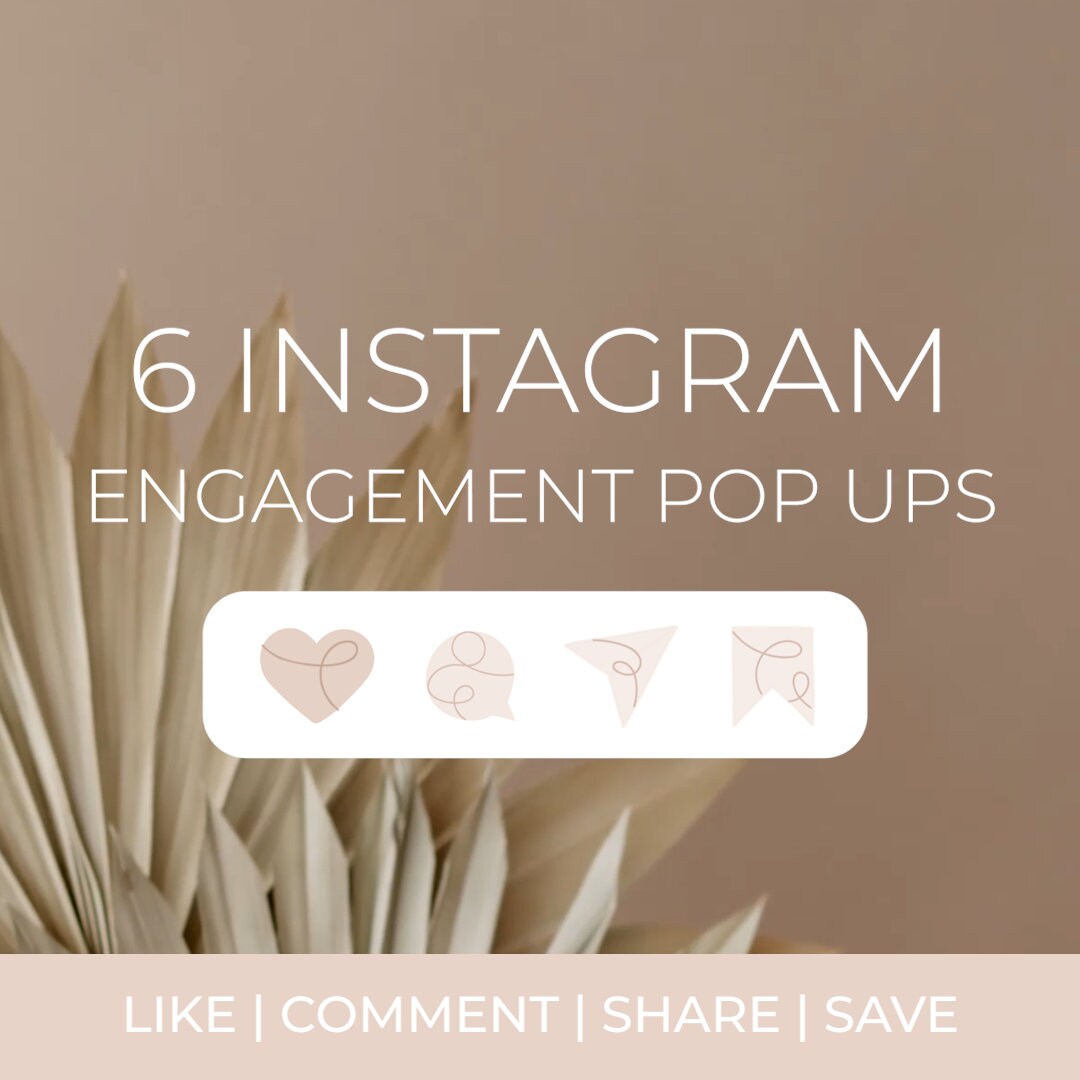 Instagram Follow Like Comment Share Save Animated Pop up Overlays X6 ...