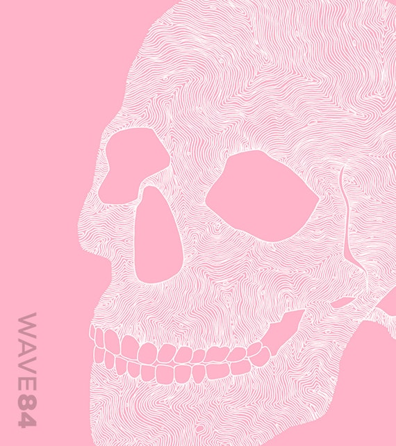 Pink Skull Drawing