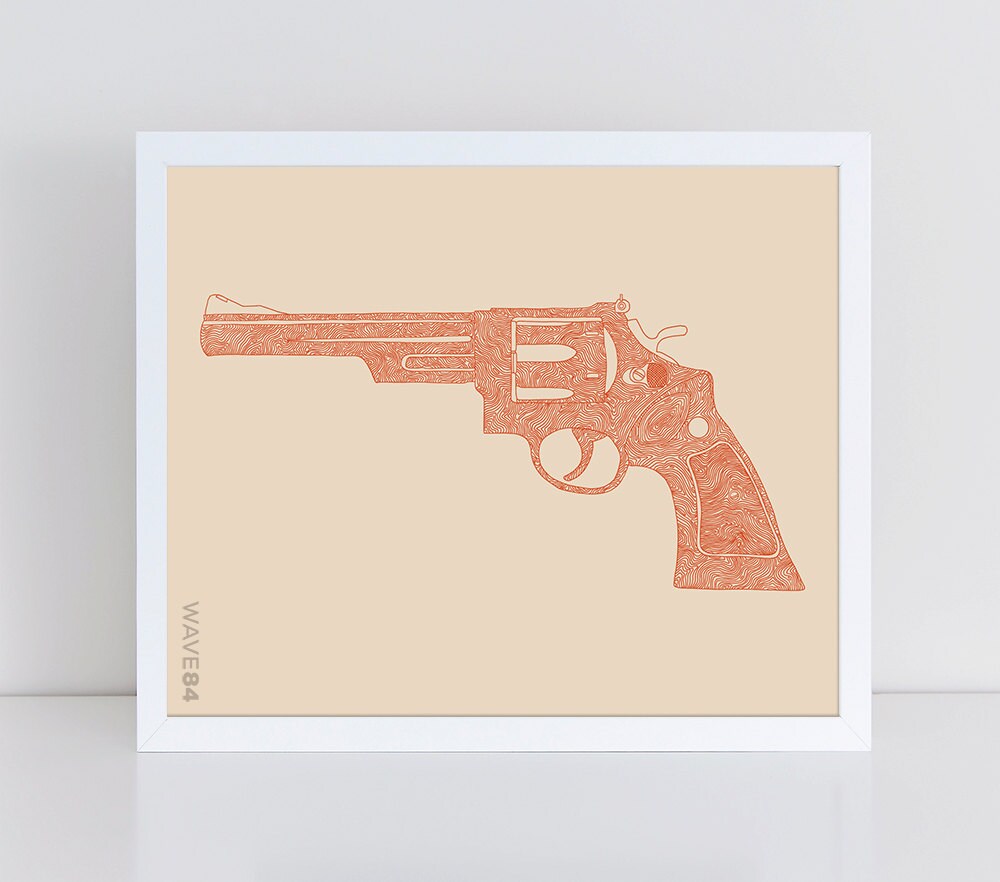 Gun Art Print Download Revolver Art Digital Print 8x10 - Etsy