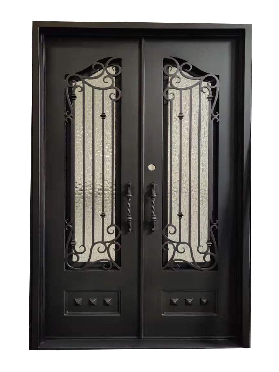 Bailey Model Iron Door: Dark Bronze Finish, Water Cube Glass - Etsy