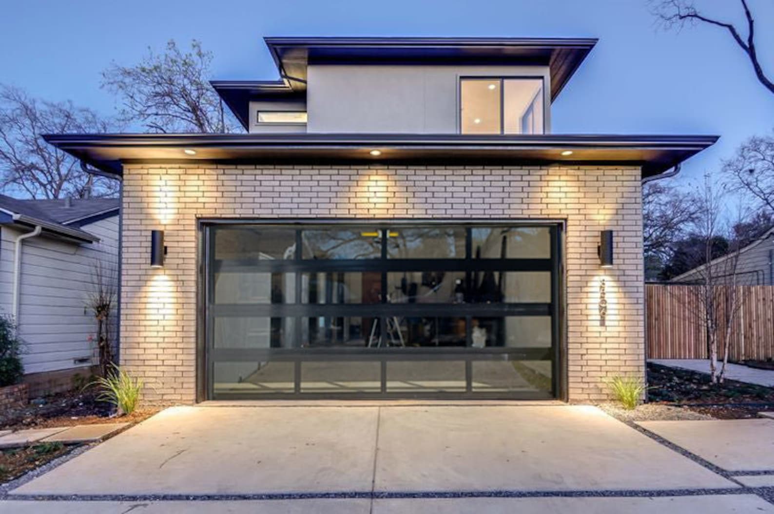 16 X 8 Full View Clear Glass Garage Door In 4 Sections And 4 Etsy