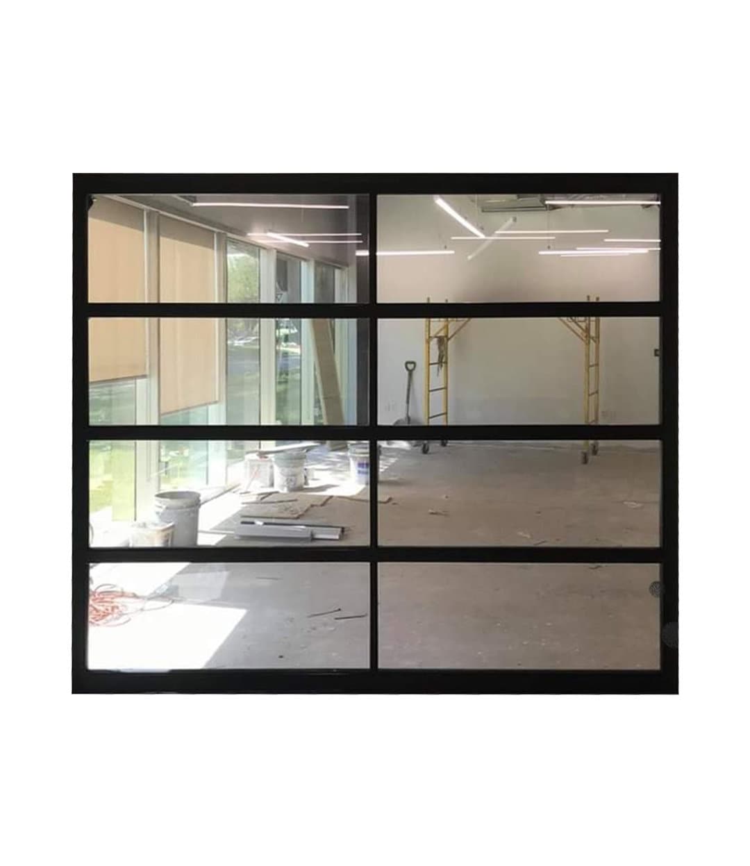 8x8 Modern Full View Garage Door: Matt Black Frame, Clear Glass - Etsy