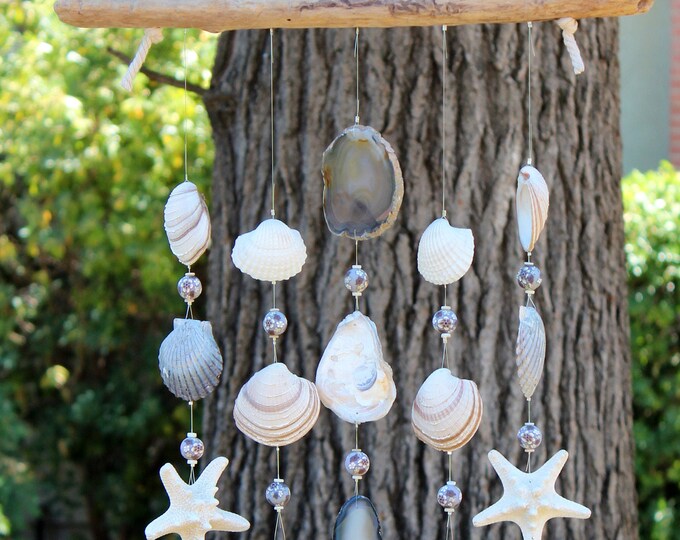 Driftwood Seashell Wind Chimes, Handmade One-of-a-kind, Wind Chimes ...