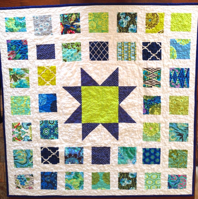 Handmade Quilt Blue and Green Quilt 46 X 46 Amy - Etsy