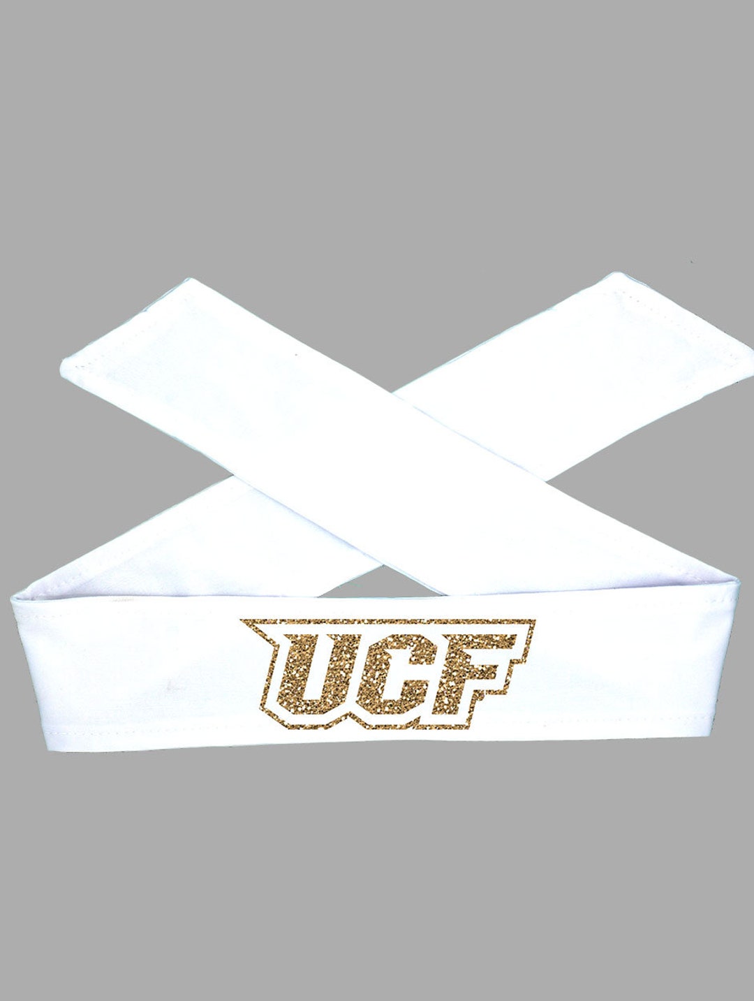 UCF Knights Logo Headband - White Tie Back Style - Gold Sparkle - Etsy