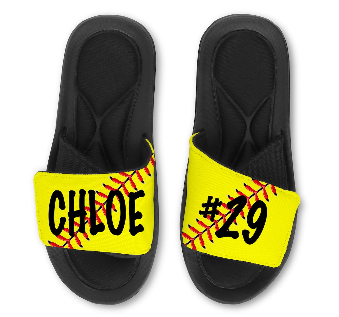 Custom Softball Slides Flip Flops Sandals for Youth and Adults ...