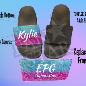 Personalized Gymnast Slides Flip Flops Sandals PU Flex Soles, Customize ...