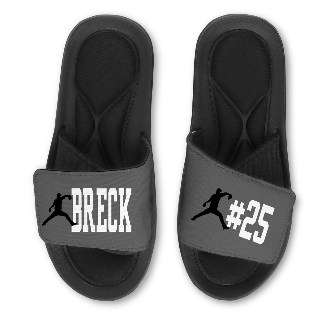 Custom BASEBALL Pitcher Flip Flops Slides Sandals, Personalized ...