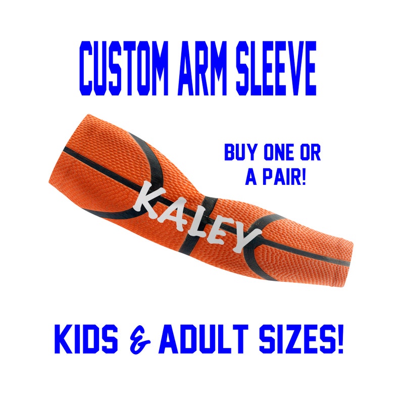Personalized BASKETBALL Arm Sleeve for Youth and Adults, Custom ...