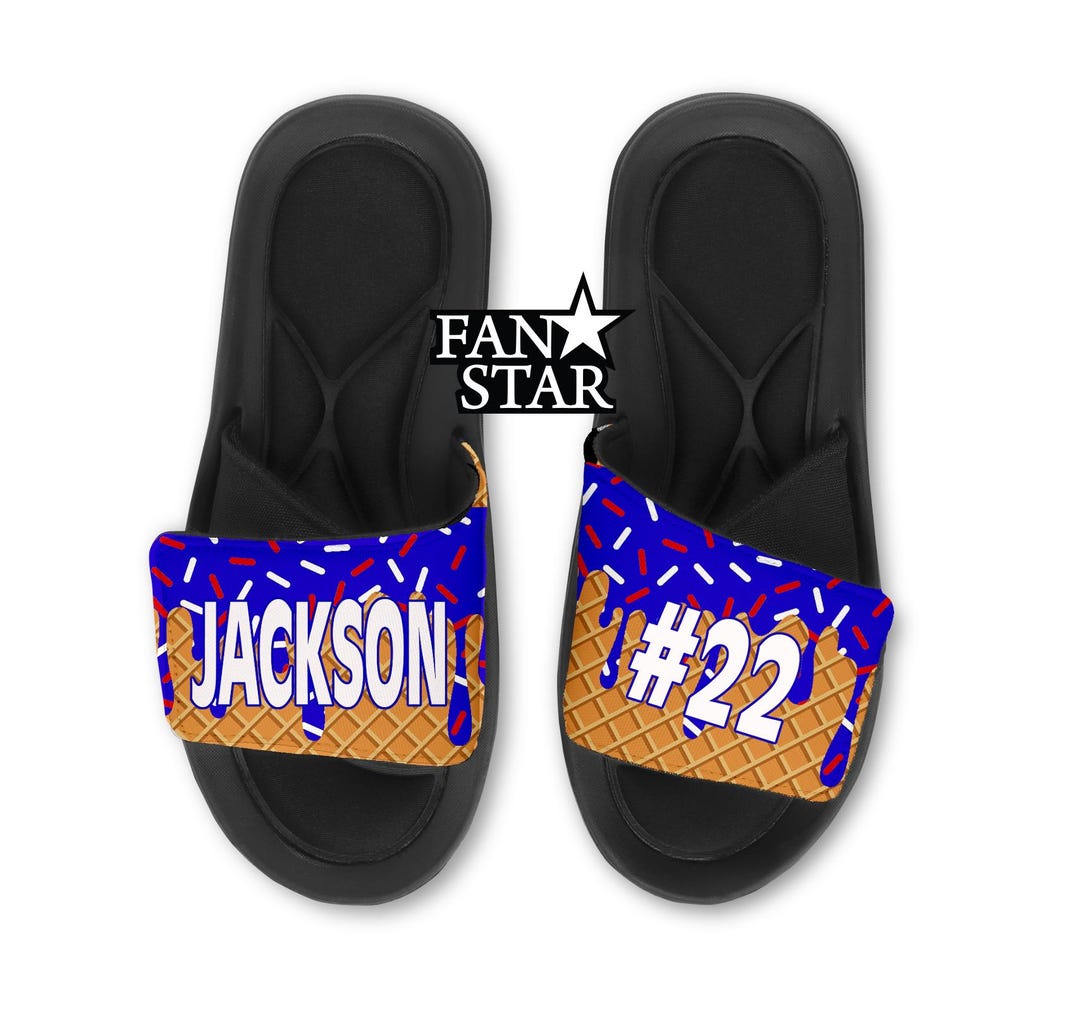 Personalized DRIP Ice Cream Cone Slides Flip Flops Sandals - Customized ...