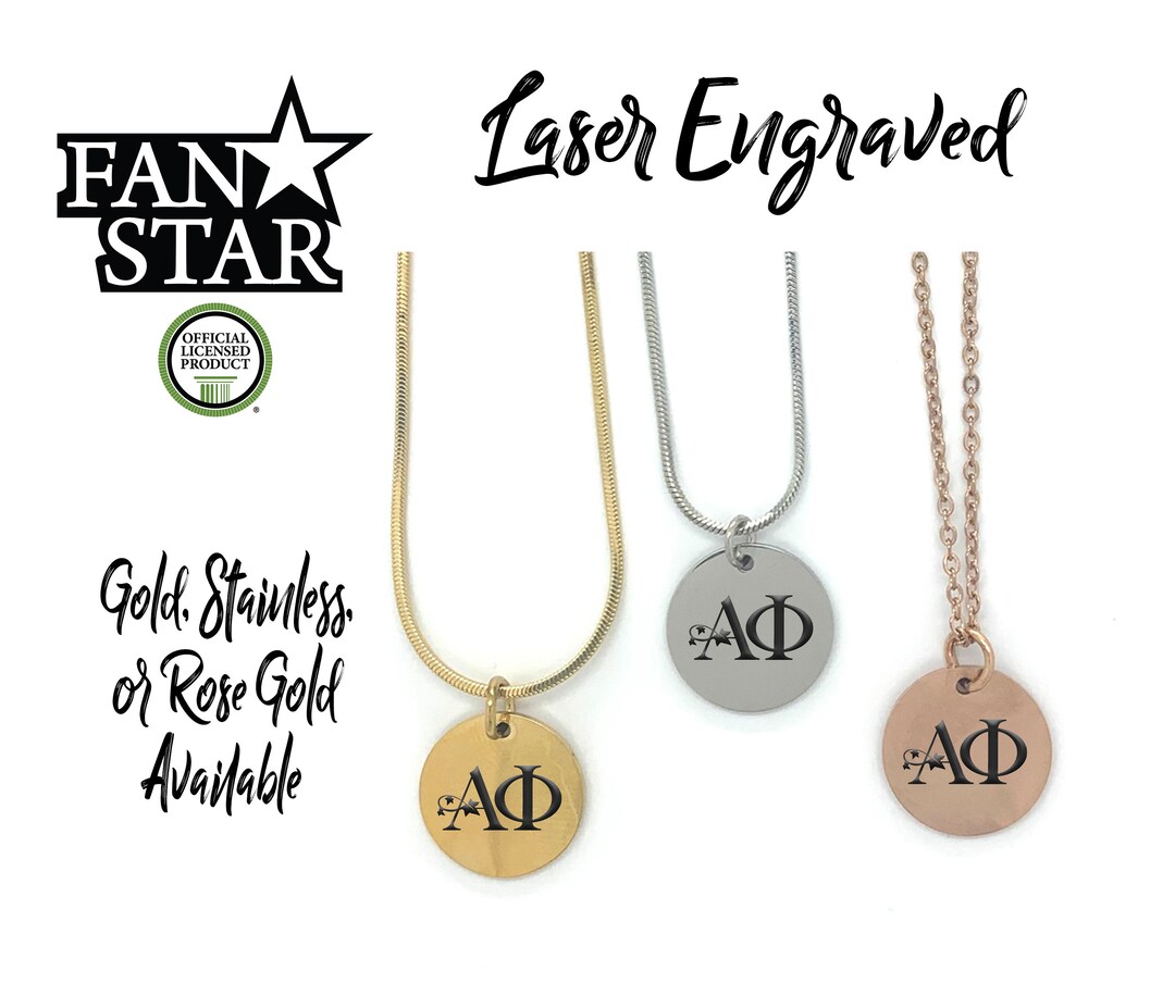 Alpha Phi Engraved Pendant Necklace With Optional Engraving on the Back ...