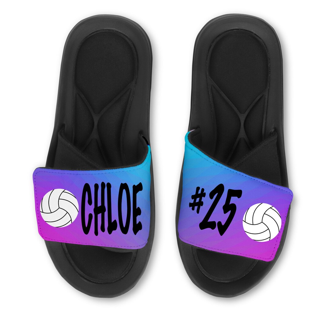 Personalized VOLLEYBALL Slides - Volleyball Custom Slides - VOLLEYBALL ...