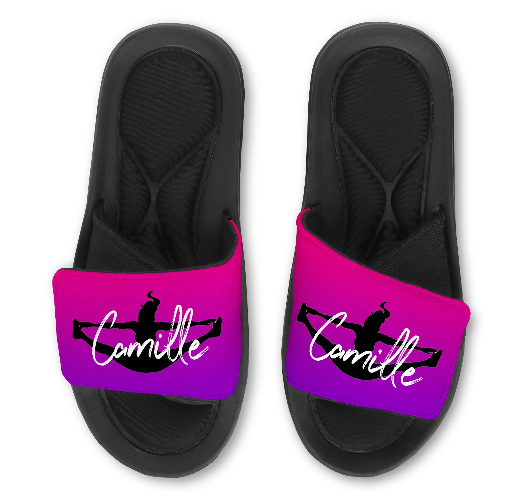 Personalized CHEER Toe Touch Slides Sandals Custom | Etsy