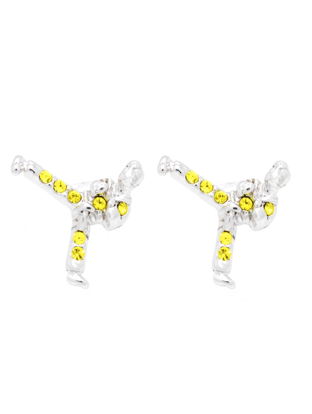 Crystal Karate Earrings - Martial Arts Tae Kwon Do Earrings - Post ...