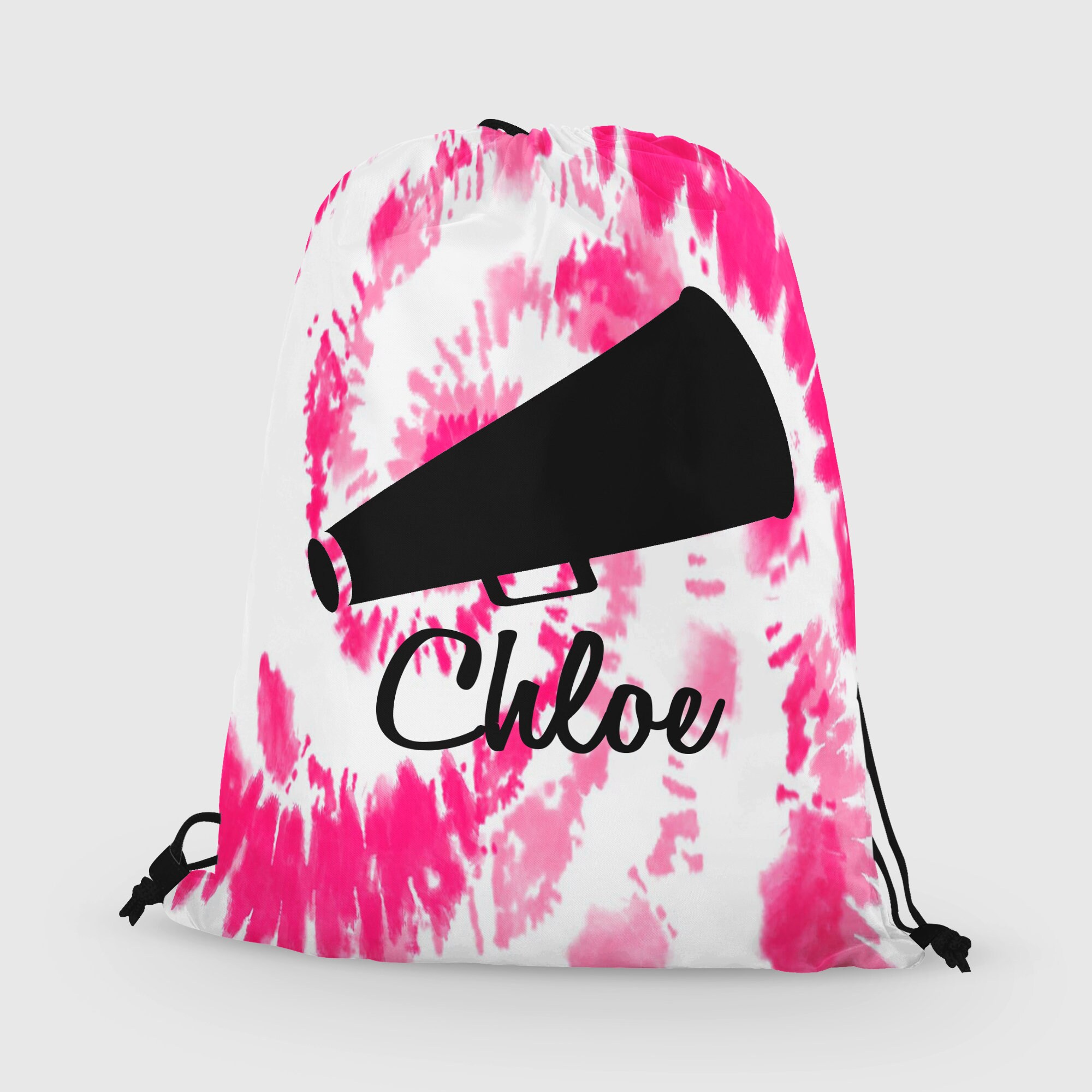 Personalized Cheer Megaphone Drawstring Bag, Custom Cheerleading ...