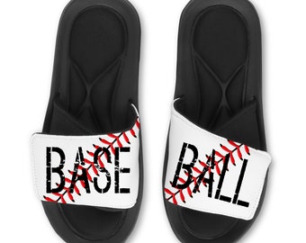 Custom Baseball Slides Flip Flops Sandals Custom Baseball - Etsy