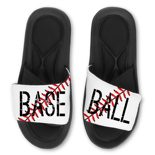 Custom Baseball Slides Flip Flops Sandals Custom Baseball - Etsy