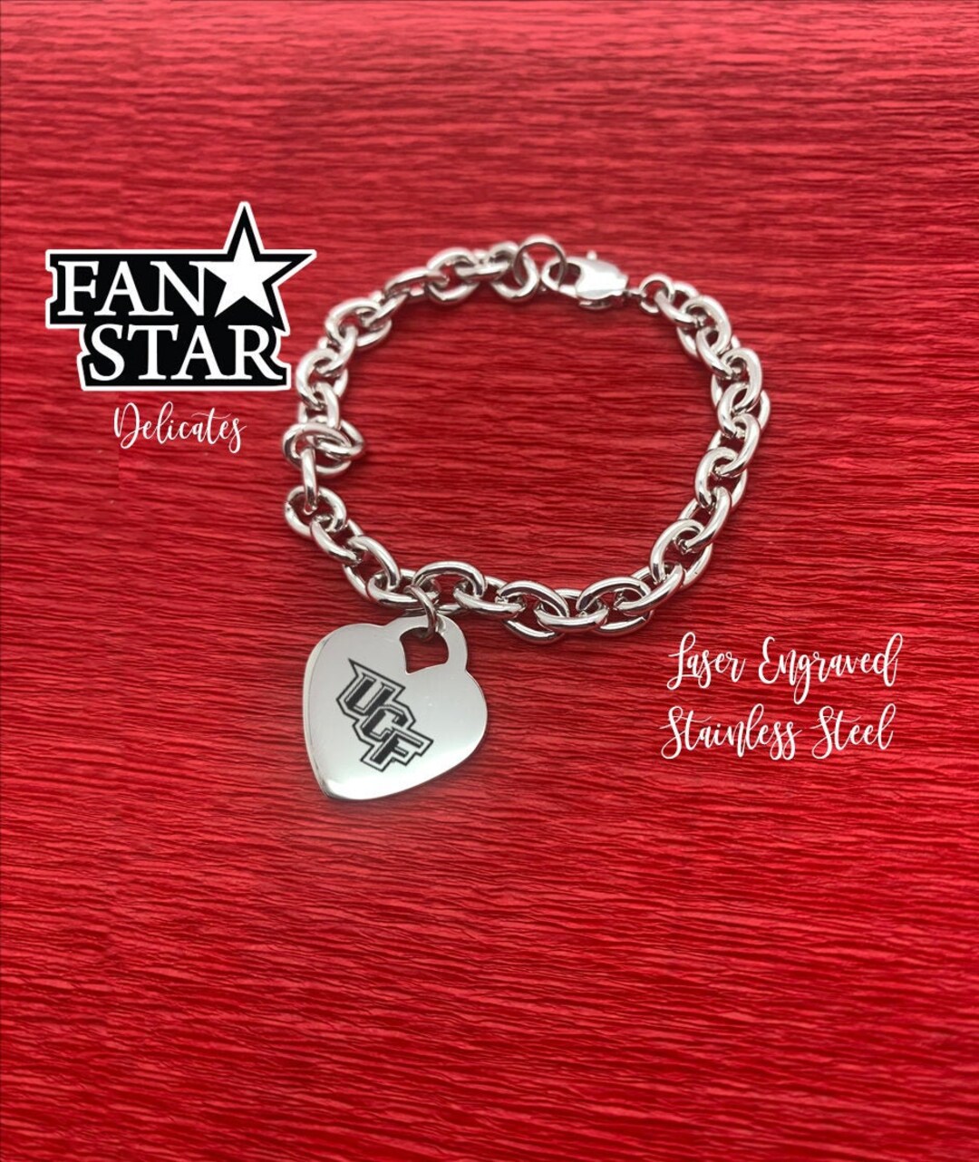 Stunning UCF Knights Heart Charm Bracelet - Central Florida Knights ...