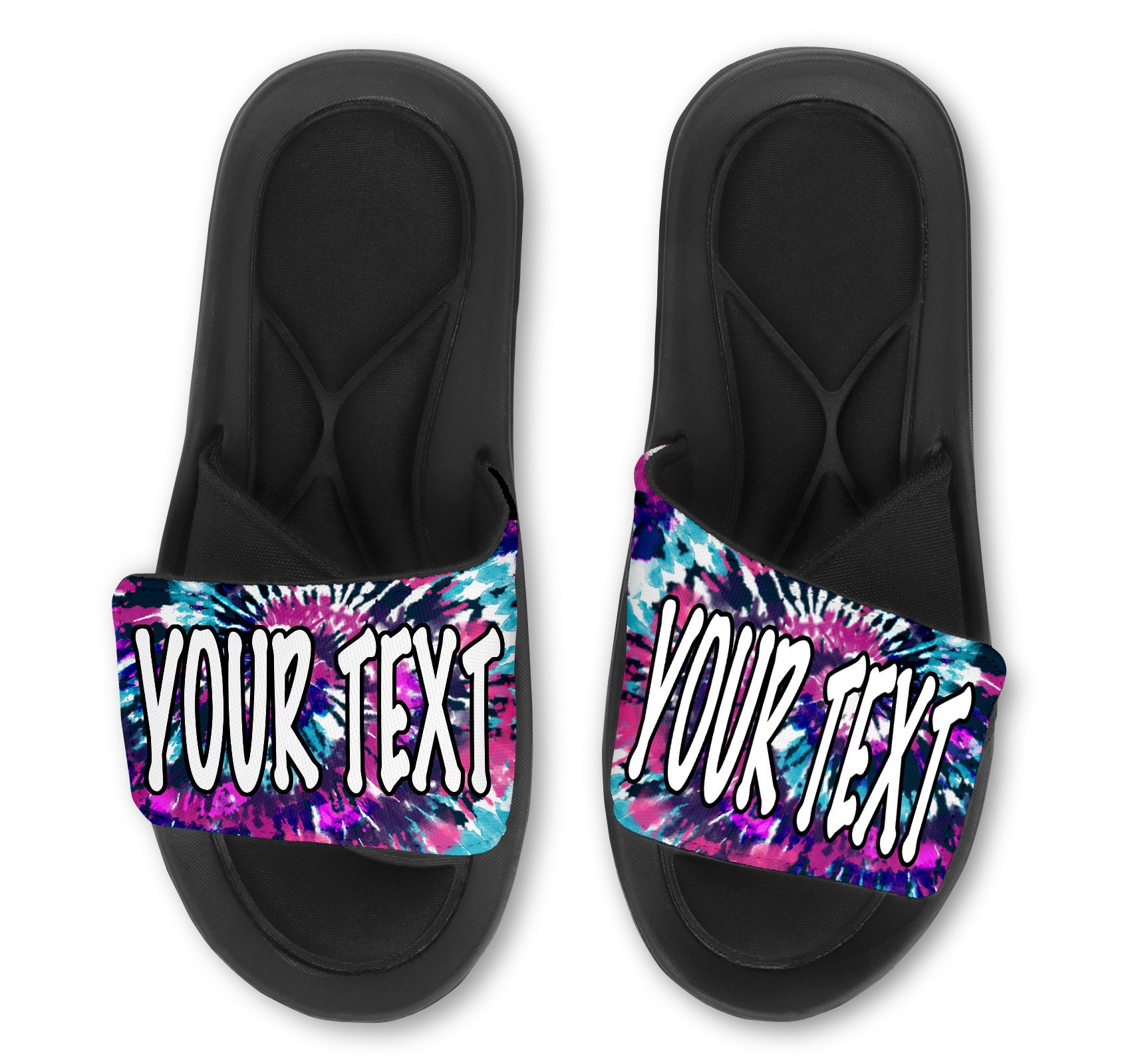 Personalized Custom Slides Flip Flops Sandals with Tie Dye | Etsy