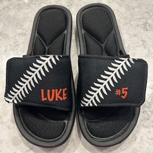 Custom Baseball Slides Flip Flops Sandals - Custom Baseball Sandals ...