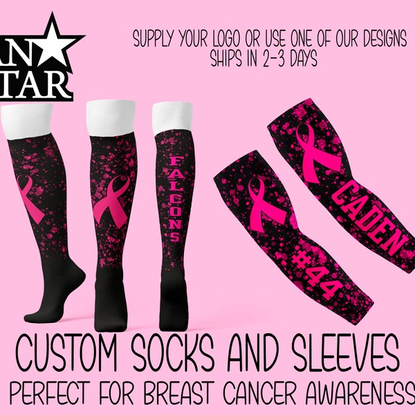 Breast Cancer Football Socks - Etsy