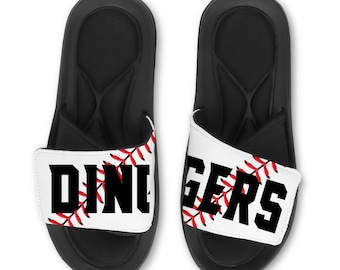 Custom Baseball Slides Flip Flops Sandals Custom Baseball - Etsy