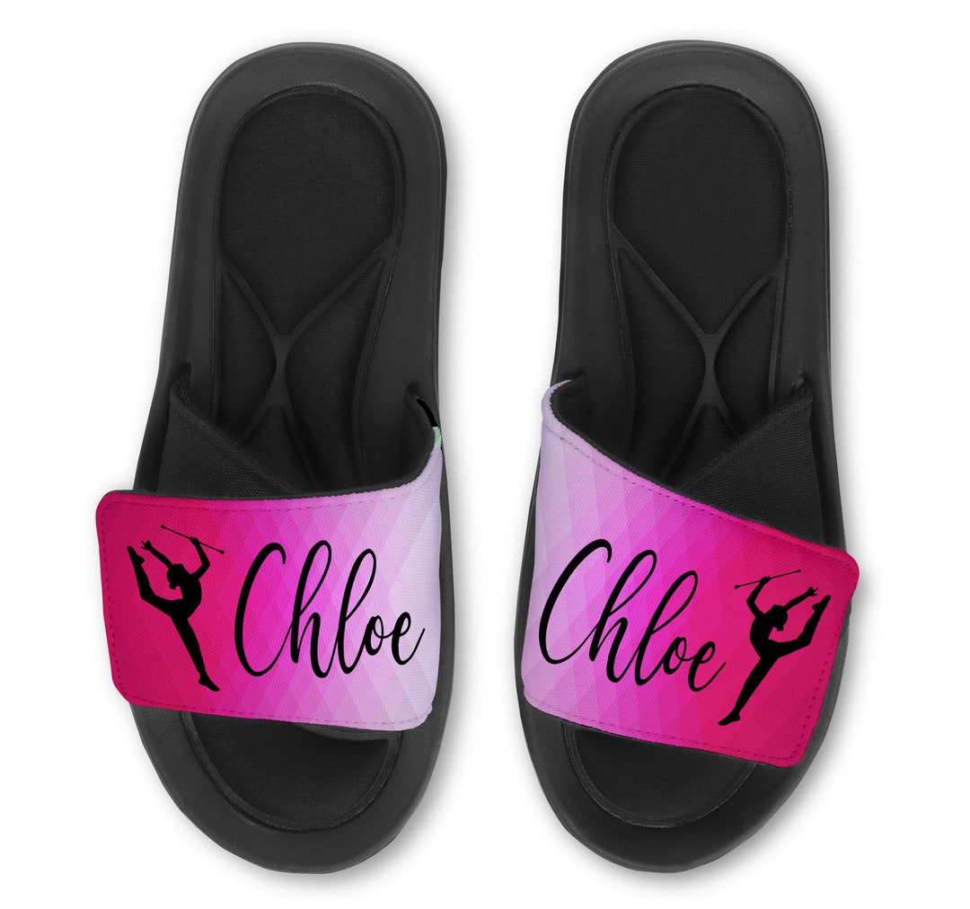 Personalized BATON TWIRLER Slides Flip Flops Sandals, Custom Baton ...