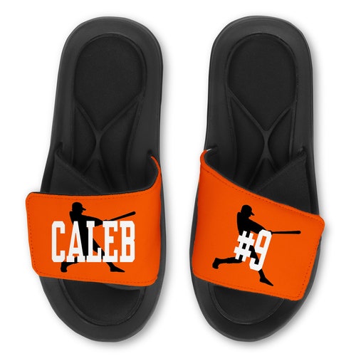 Custom Baseball Slides Flip Flops Sandals Custom Baseball - Etsy