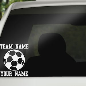 Personalize SOCCER BALL Car Window Sticker Decal Choose Your Size ...