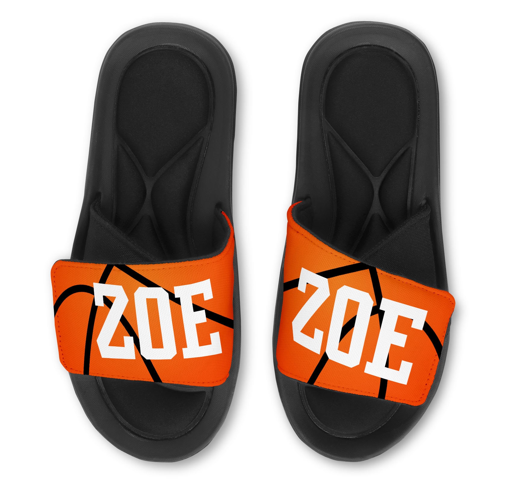 Personalized Custom Basketball Slides Flip Flops Sandals - Memory Foam ...