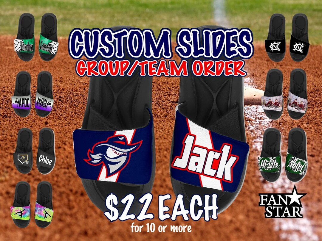 Personalized TEAM Custom Slide Sandals, Design Your Own Group or Team ...
