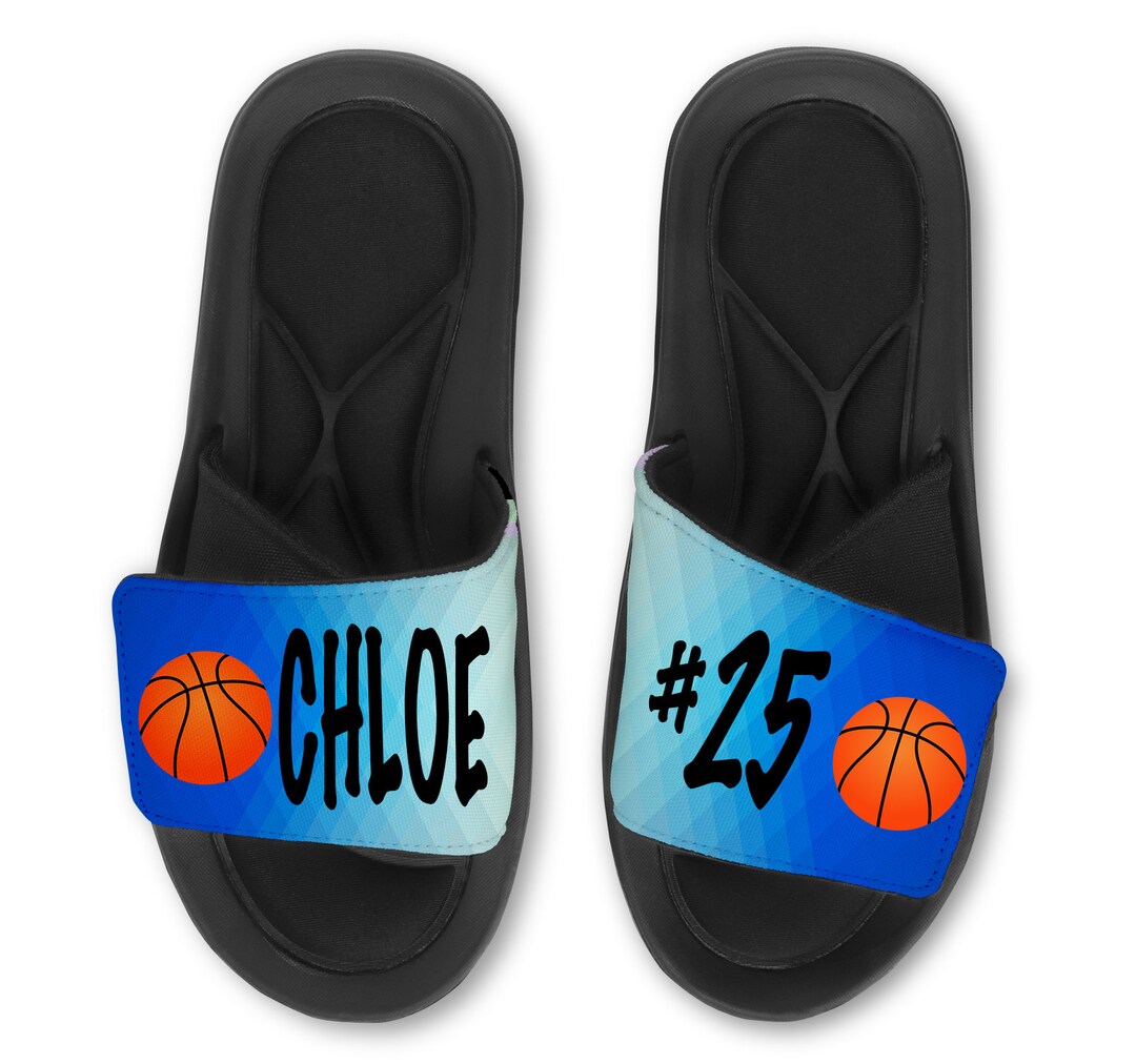 Personalized Basketball Slides - BASKETBALL Custom Slides - BASKETBALL ...