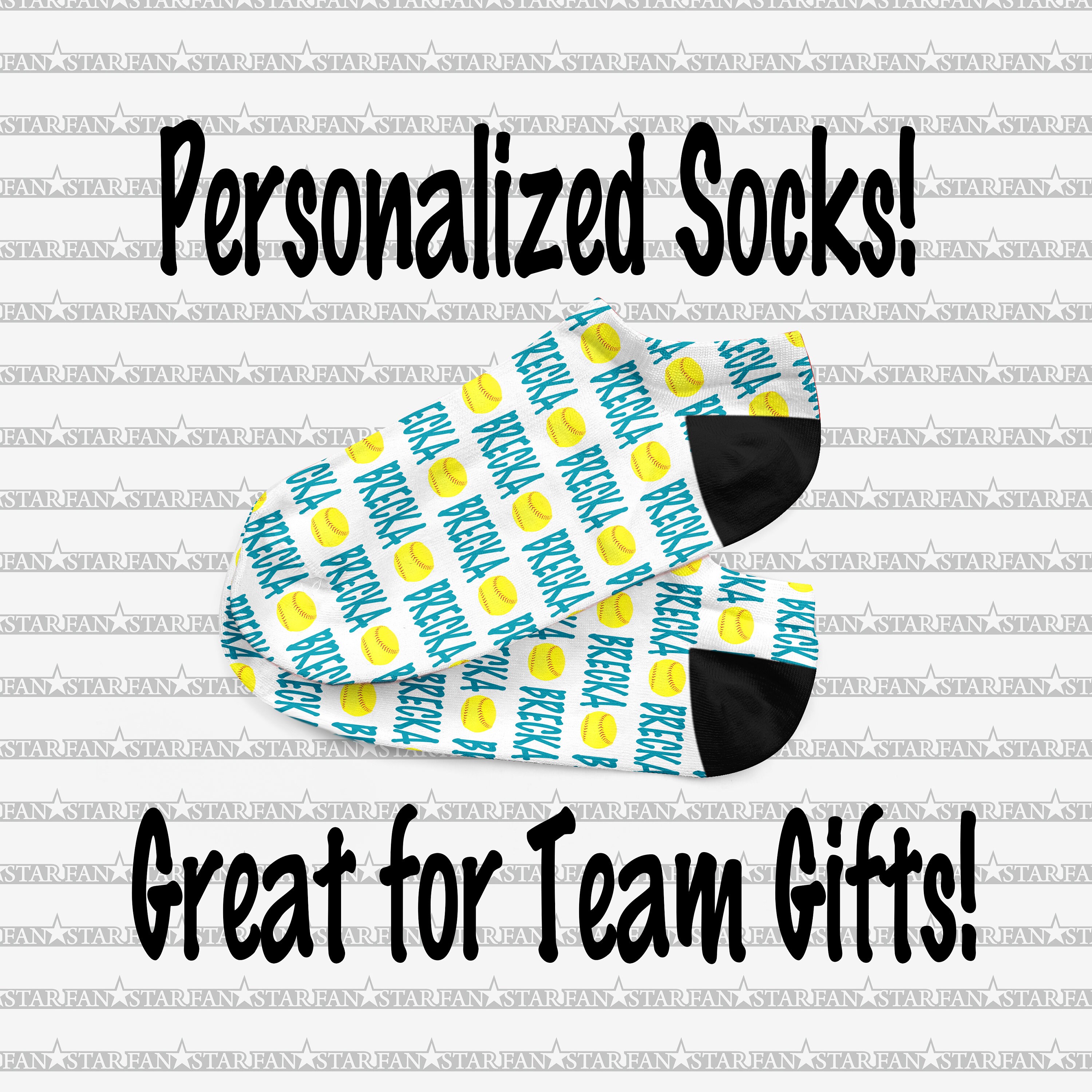 Personalized SOFTBALL Socks Custom SOFTBALL Anklet Socks - Etsy