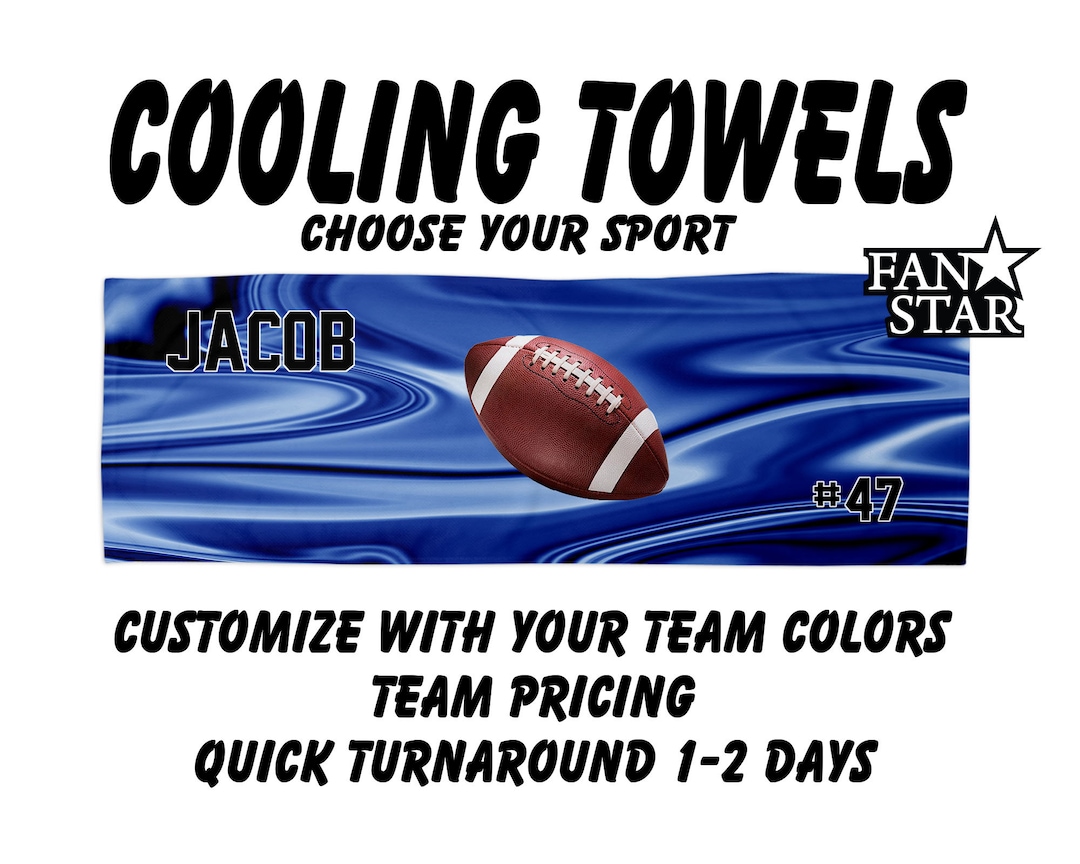 Personalized Football Cooling Towels for Players, Add Your Logo and ...