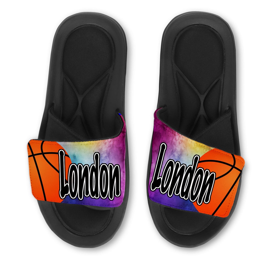 Custom Basketball Slides Flip Flops Sandals, Personalized Basketball ...