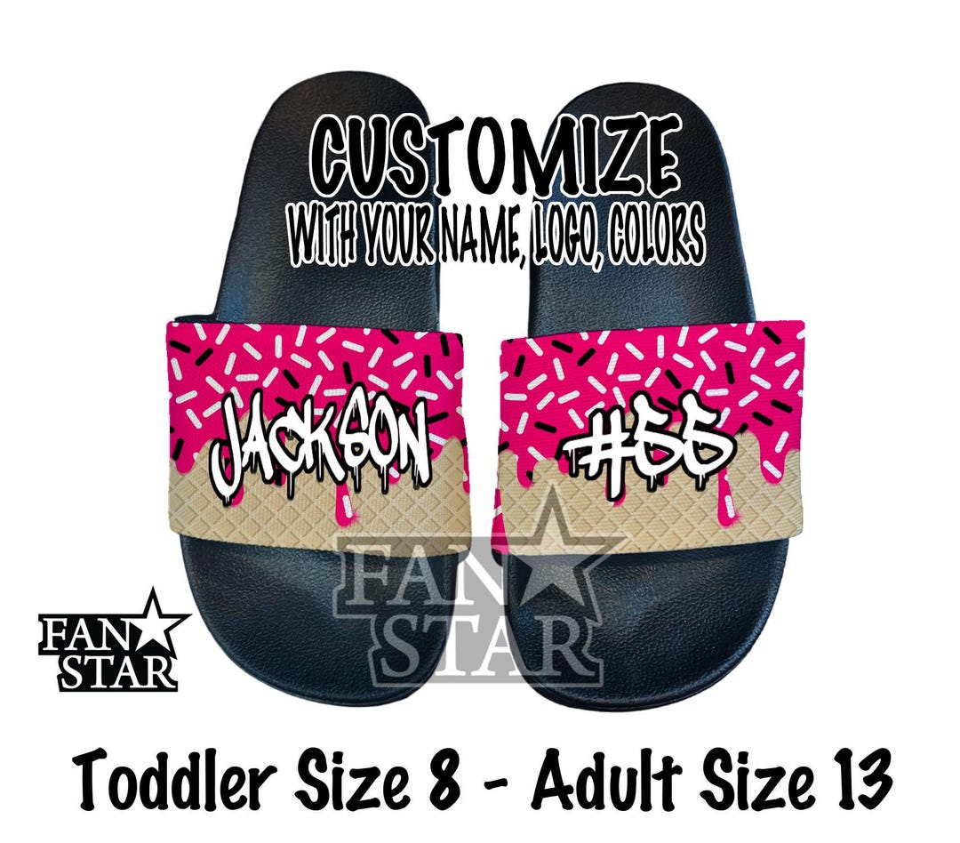 Personalized Drip Slides Flip Flops Sandals PU Flex Soles - Customize ...