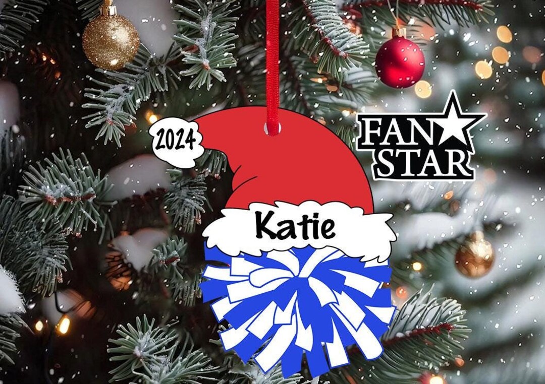Personalized Cheer Ornament With Santa Hat, Great for Cheerleading ...
