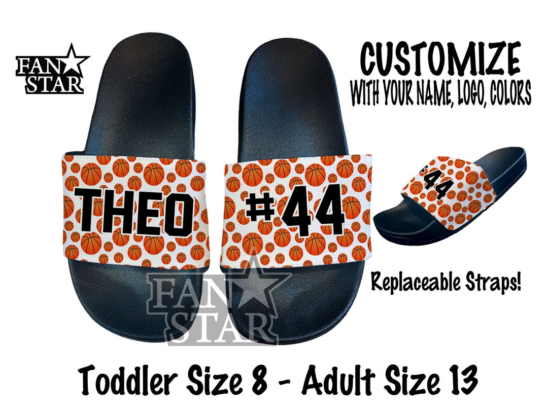 Personalized Basketball Slides Flip Flops Sandals Polyurethane Flex ...