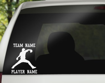 Baseball-softball Personalized Car Decal Sticker - Etsy