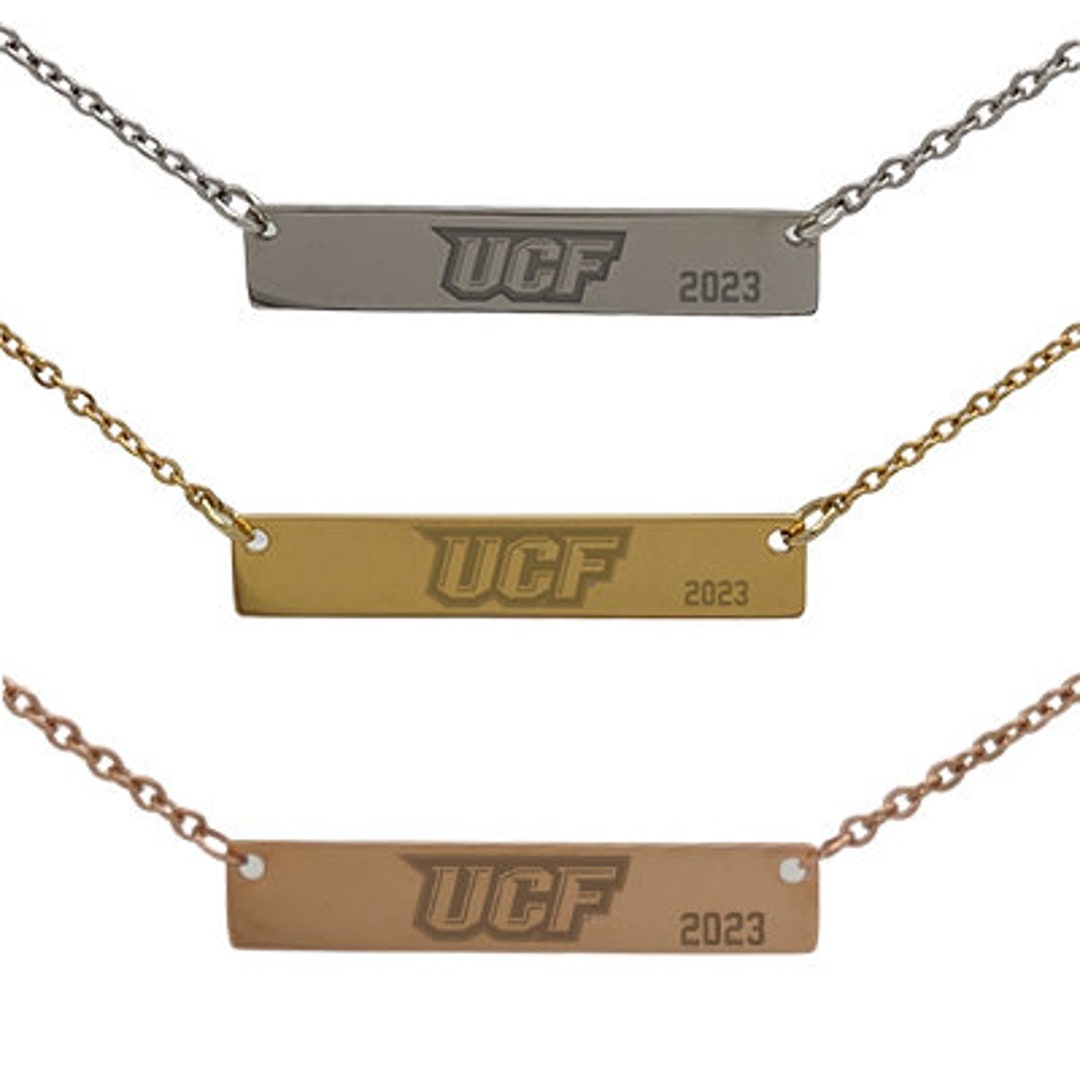 UCF Knights Bar Pendant Necklace - UCF Grad 2023 Gift Engraved Pendant ...