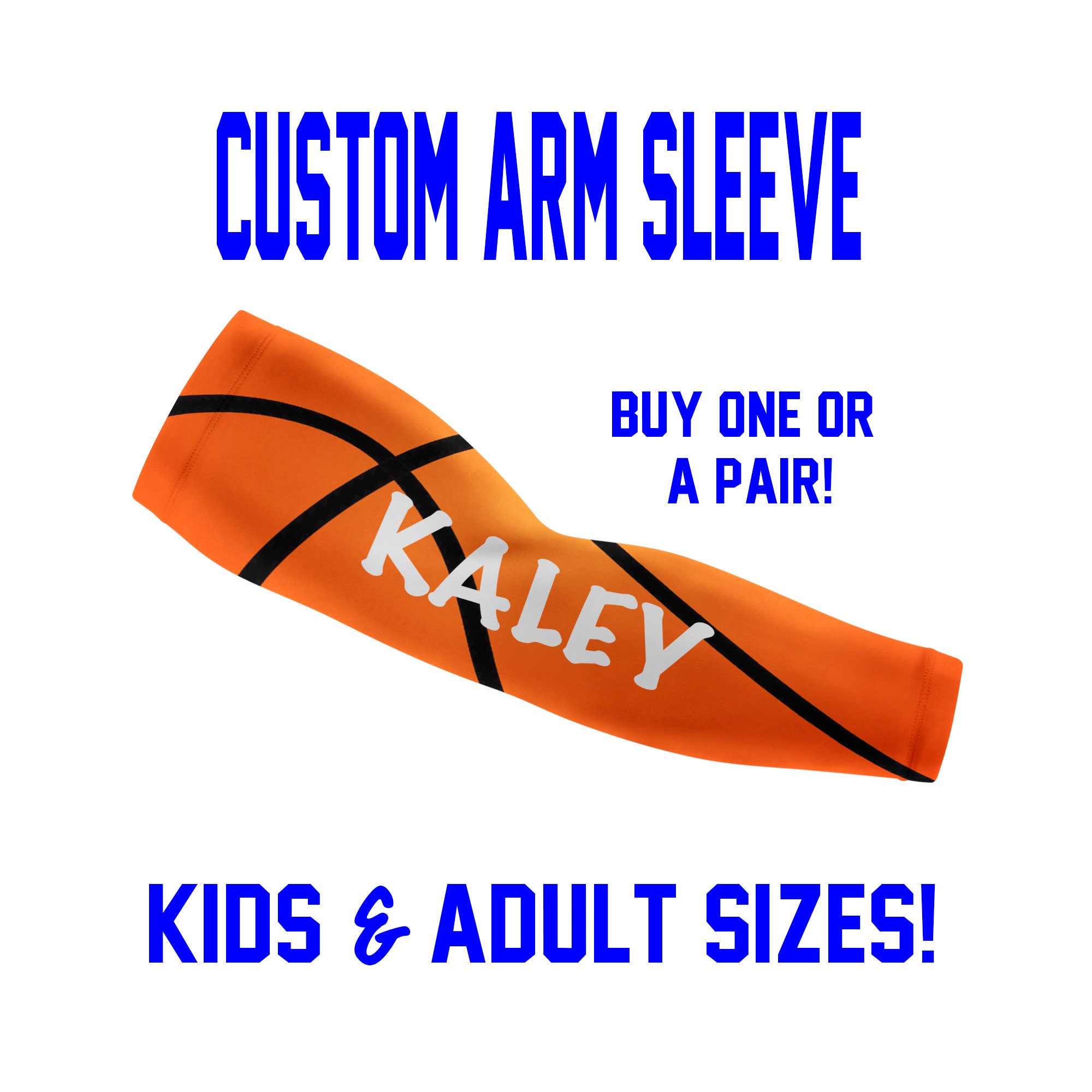 Personalized BASKETBALL Arm Sleeve - Custom BASKETBALL Compression ...