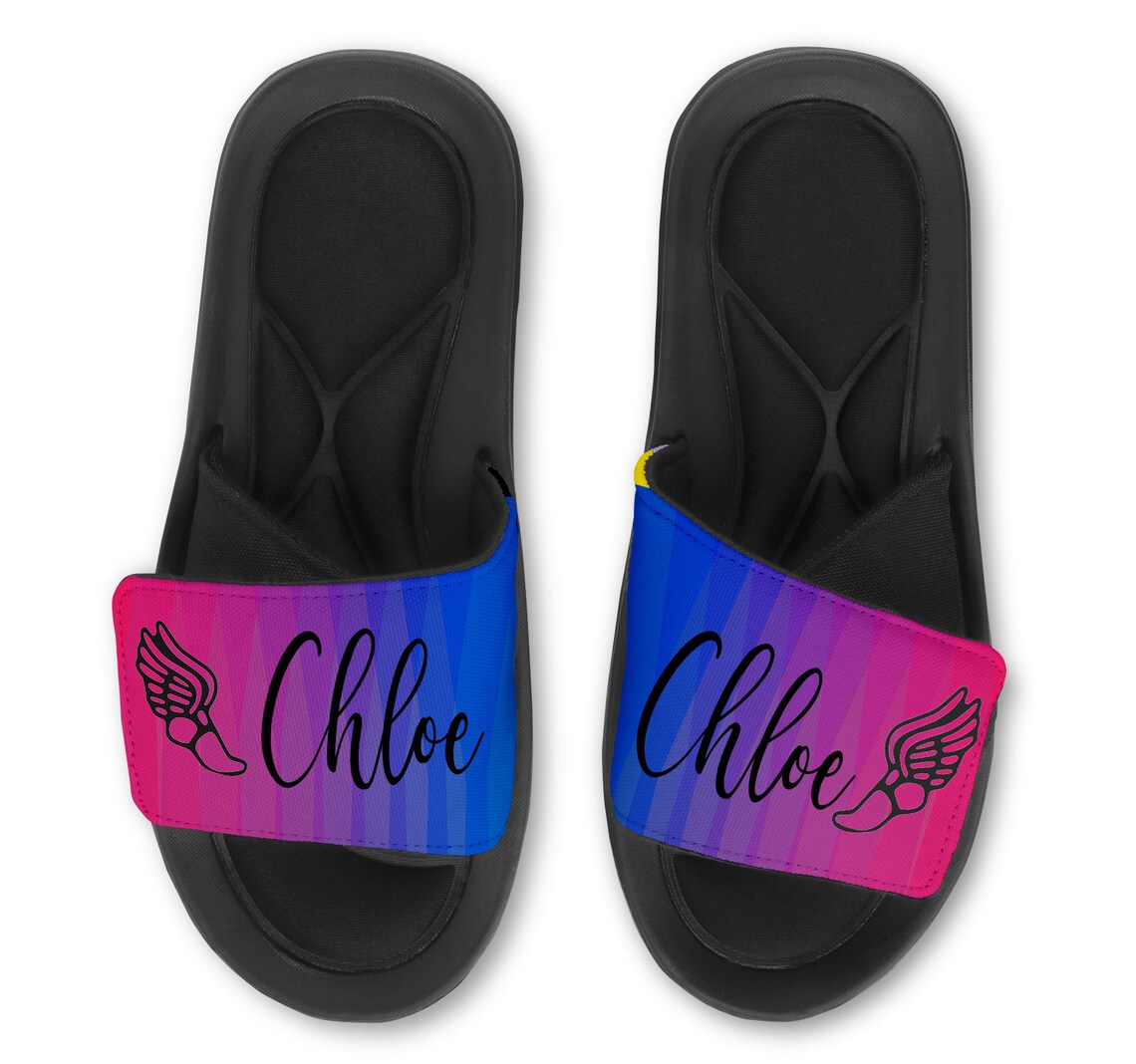 Personalized TRACK Slides - CROSS COUNTRY Slides Flip Flops Sandals ...