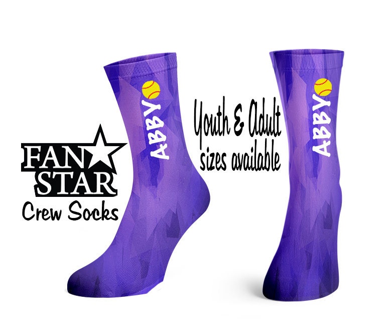 Personalized Softball Crew Socks Custom Fastpitch Prism - Etsy